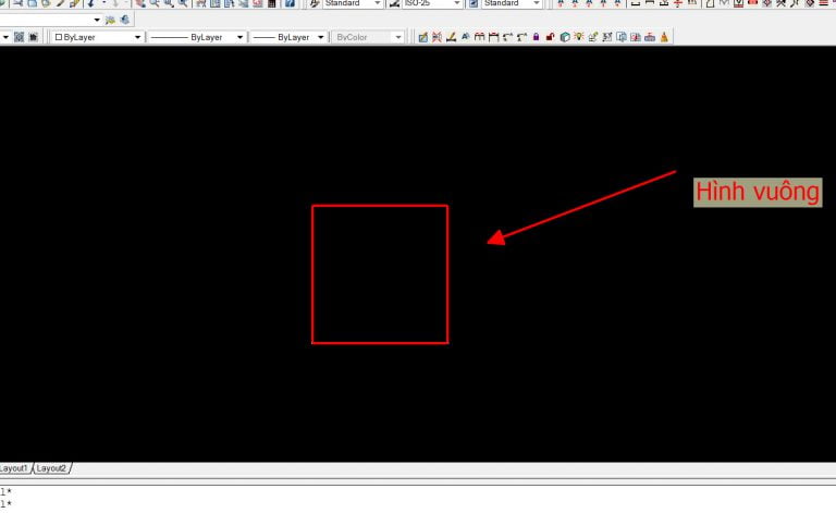 Lệnh vẽ hình vuông trong cad, hướng dẫn vẽ hình vuông trong autocad