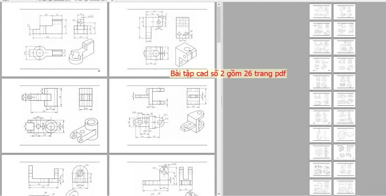 100+ Bài tập autocad cơ bản và nâng cao pdf update 2023