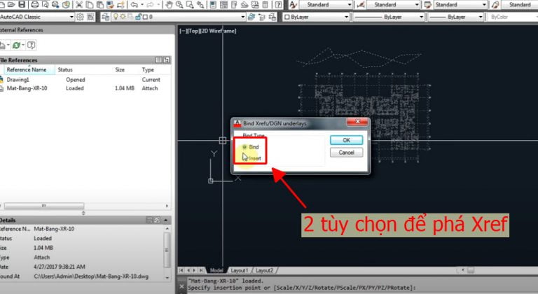 Cách phá xref trong cad, hướng dẫn tạo và phá xref trong autocad