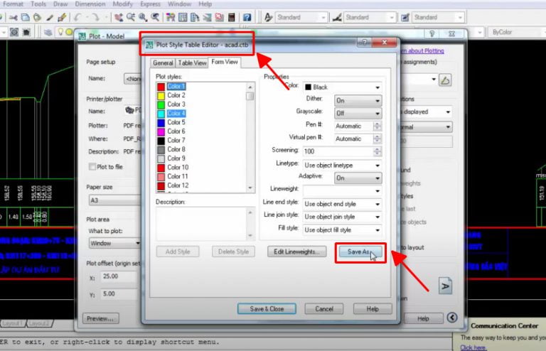 Cách load nét in trong cad, hướng dẫn chỉnh nét in trong autocad nhanh