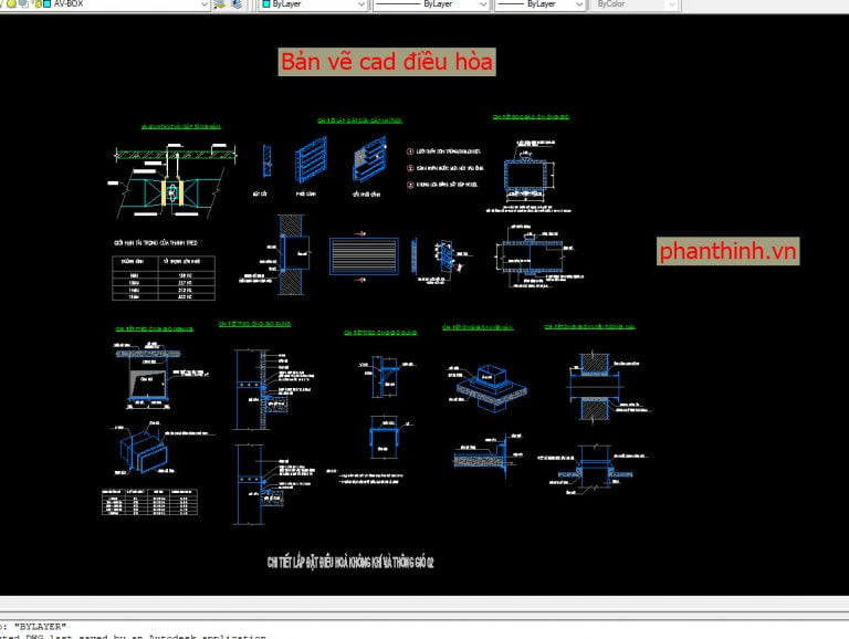 25MB thư viện cad điều hòa không khí, bản vẽ quạt thông gió