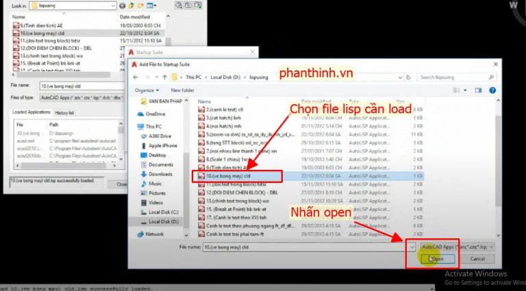 Cách cài lisp cad dùng vĩnh viễn với chỉ một lần load lisp autocad.