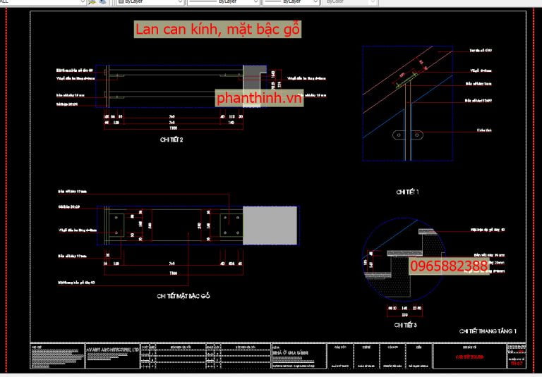 60+ Mẫu lan can đẹp file cad, lan can kính, lan can sắt cầu thang autocad