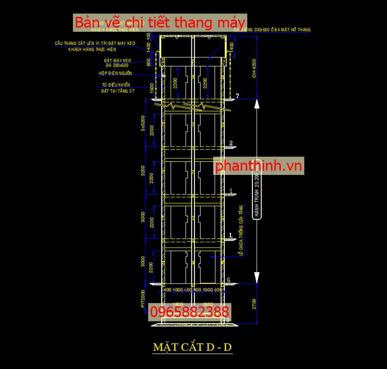 30+ Bản vẽ cad thang máy, thiết kế thang máy thông số đầy đủ