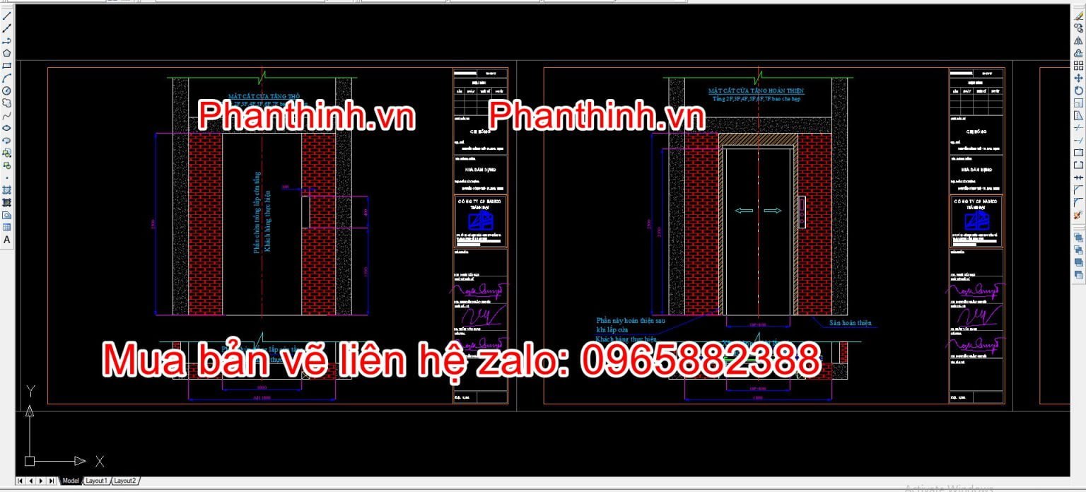 30+ Bản vẽ cad thang máy, thiết kế thang máy thông số đầy đủ