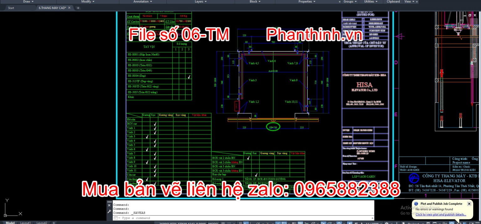 30+ Bản vẽ cad thang máy, thiết kế thang máy thông số đầy đủ