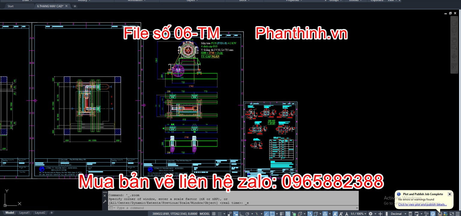30+ Bản vẽ cad thang máy, thiết kế thang máy thông số đầy đủ