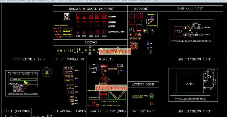 25MB thư viện cad điều hòa không khí, bản vẽ quạt thông gió