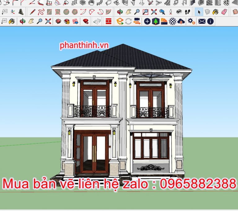 file-3D-sketchup-biet-thu-2-tang-tan-co-dien-mai-nhat - Hình ảnh số 10156