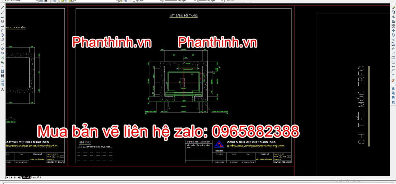30+ Bản vẽ cad thang máy, thiết kế thang máy thông số đầy đủ