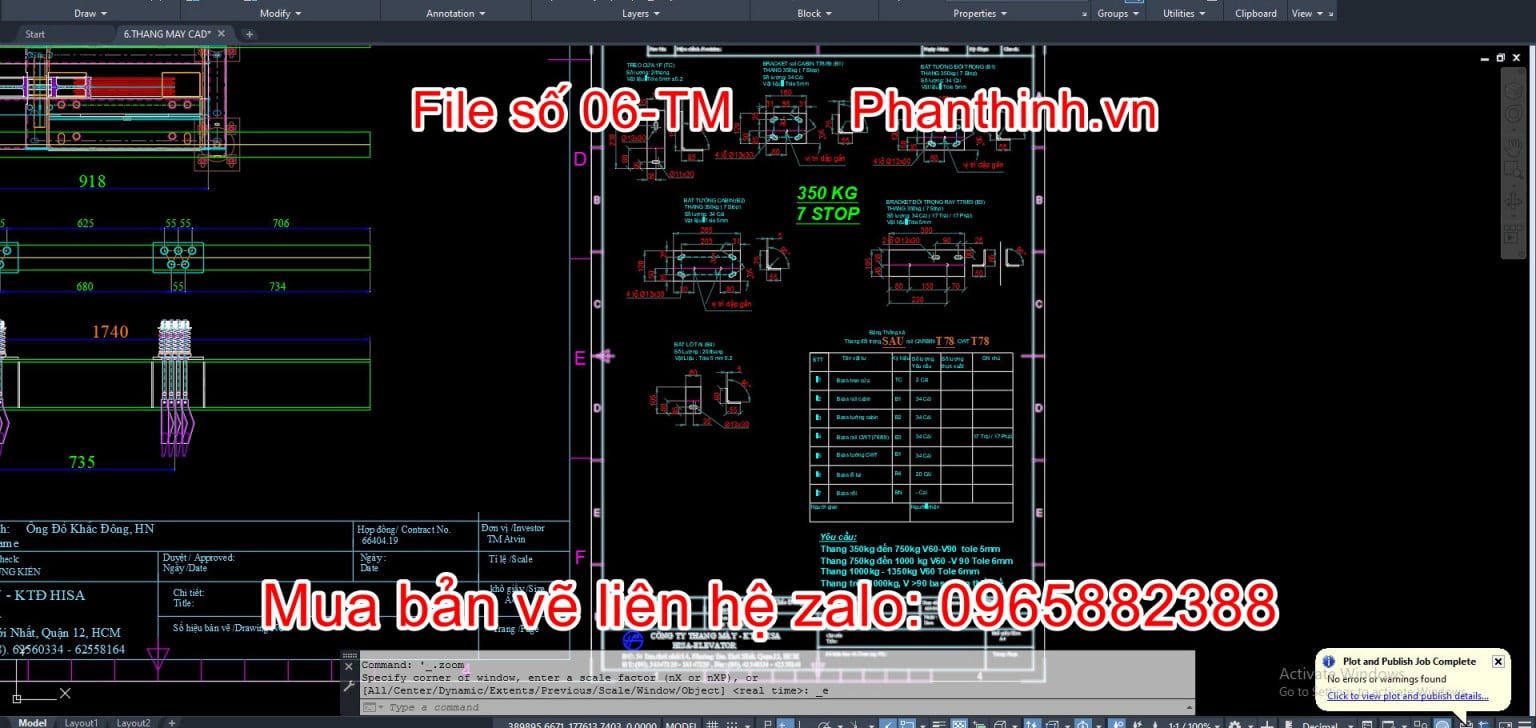 30+ Bản vẽ cad thang máy, thiết kế thang máy thông số đầy đủ