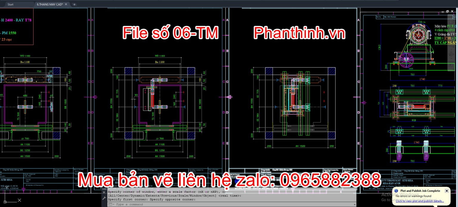 30+ Bản vẽ cad thang máy, thiết kế thang máy thông số đầy đủ
