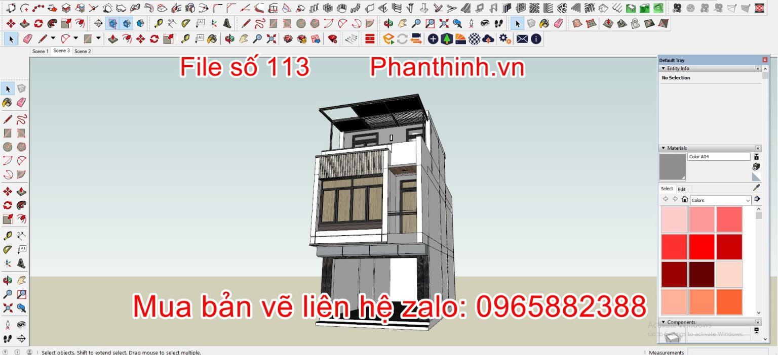 Thiet Ke Nha 3d Sketchup Mat Tien 5m X 10m - Hình ảnh số 13384