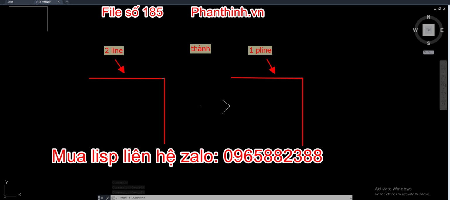 Lisp Chuyển Line Thành Polyline Nối Line Thành Pline