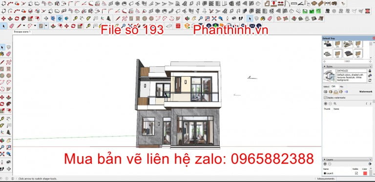 3d Sketchup Full Thiet Ke Nha Pho Mat Tien 8,2m - Hình ảnh số 14946